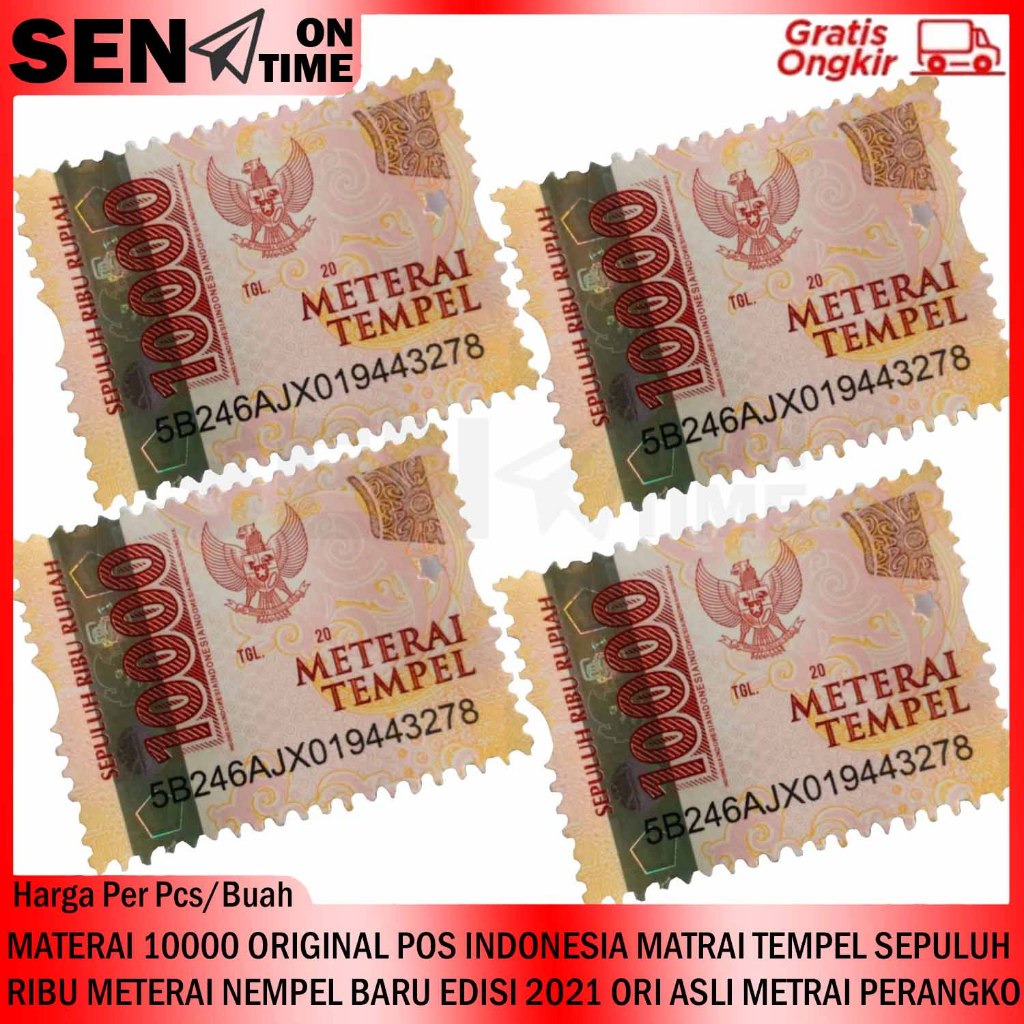 Materai TEN THOUSAND MATRAI 10000 STICKS ORIGINAL POST OF INDONESIA ...