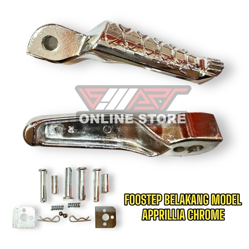 Aprilia MODEL CHROME REAR FOOTSTEP / MOTORCYCLE REAR CHROME FOOTSTEP ...