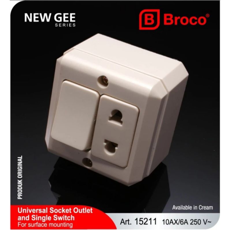 Broco OB ENGKEL SWITCH + CREAM CONTACT STOP 15211 (1521111) Single ...