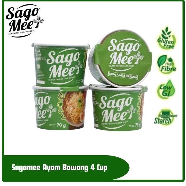 Sago MEE MEE 4-CUP Onion Chicken Package SAGOMEE Instant Noodles ...