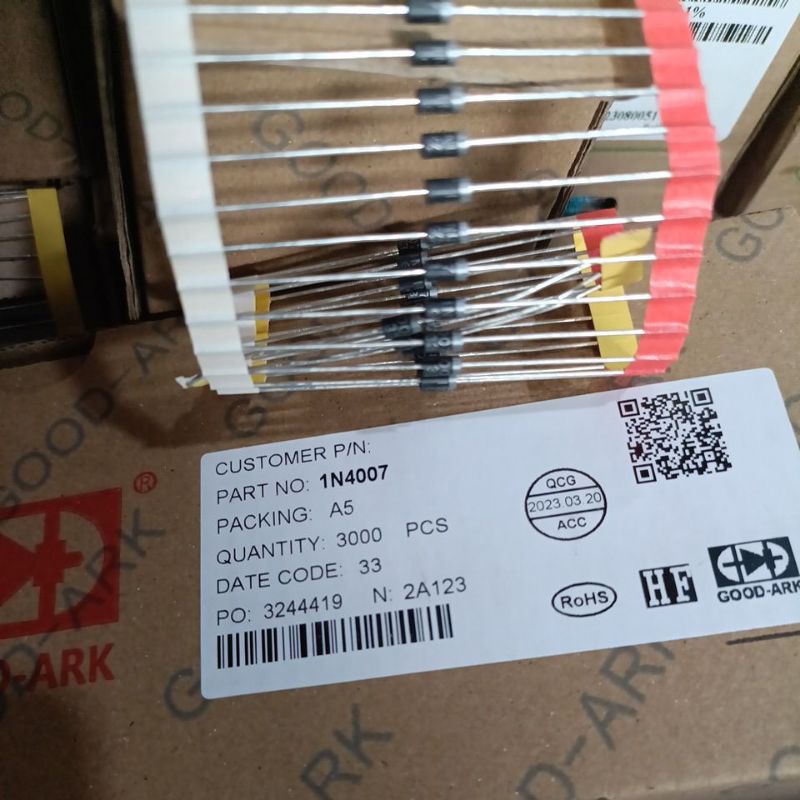 Diode diode 1N4007 1A Good Ark original diode 1n 4007 diode 1A diode 1amper D1a | Shopee Malaysia