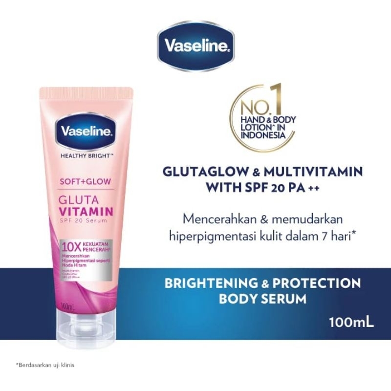 Vaseline SOFT GLOW GLUTA VITAMIN SPF 20 BODY SERUM NIACINAMIDE 100ML ...