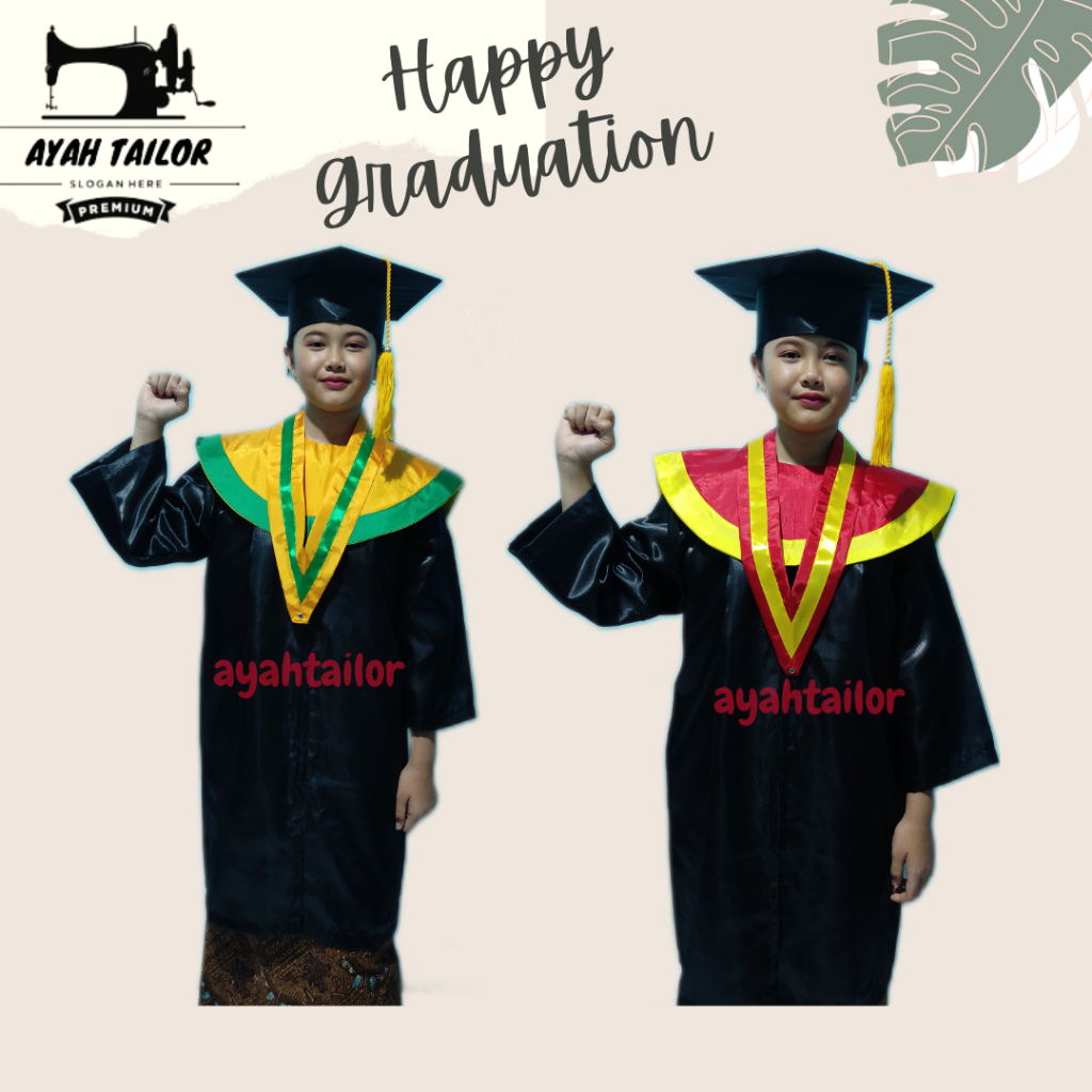 MERAH HIJAU Toga Clothes For Elementary School Children's Graduation ...
