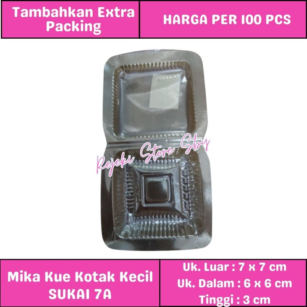 (100 Pcs) Mika Cake Small Thick Box / Sukai 7A / Mika Clear Cake ...