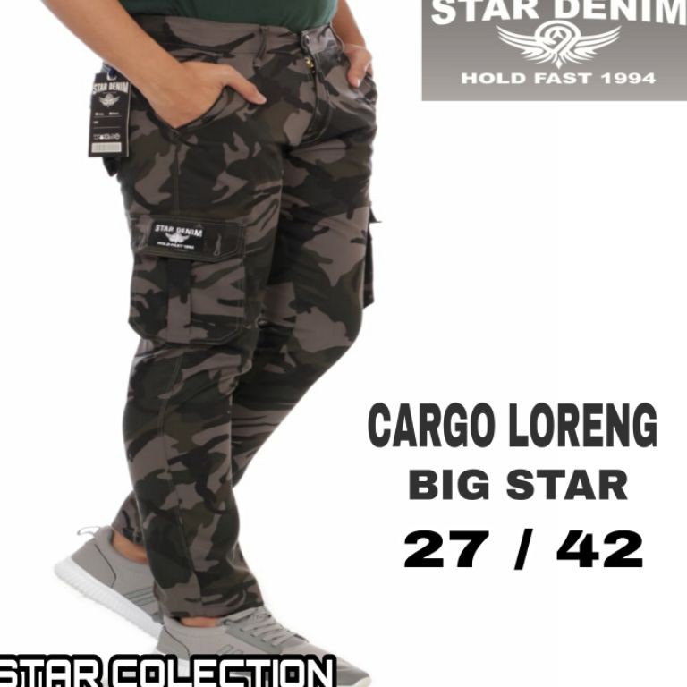Art V4U Men's Long cargo Pants jumbo big size star denim premium ...