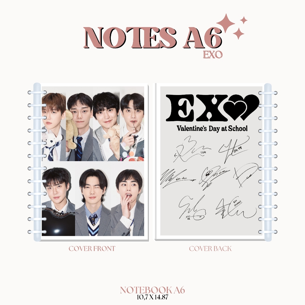 A6 NOTES EXO SEASONS GREETINGS 2024 (CONTENTS OF 40 HVS + 2 SIDED ...