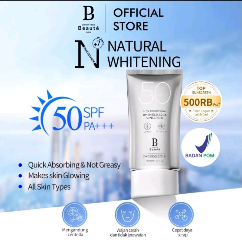 Sunscreen LUMINOUS WHITE SPF 50 +++ PREMIERE BEAUTE PARIS GLOW ...