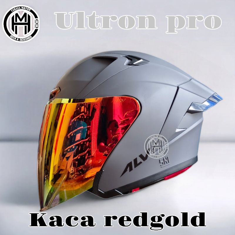 Helmet ALV ULTRON PRO SOLID STONE Gray DOF|Half FACE | Shopee Malaysia