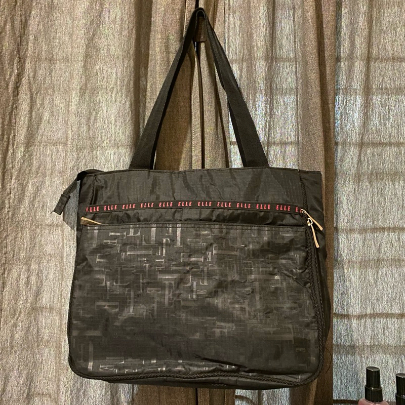 HITAM Elle Bag Fine Nylon ORI Black Thrifting / Preloved | Shopee Malaysia