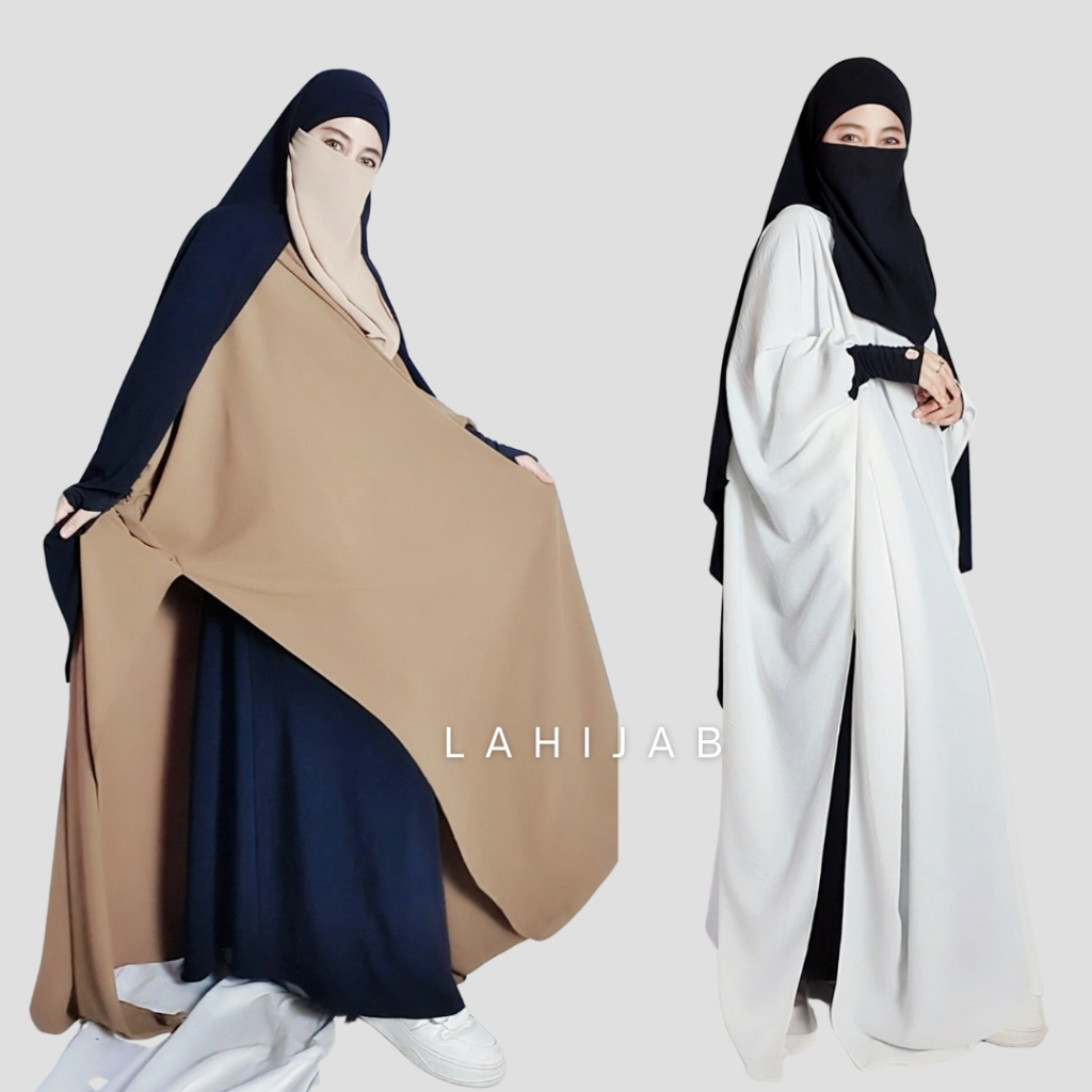 YAZMINE SET-Gamis Kaftan Umrah Abaya Side Slit Veil Set | Shopee Malaysia