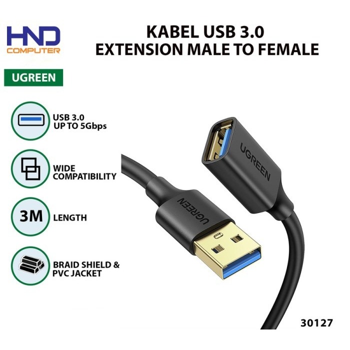 Ugreen USB 3.0 Extension Male To Female Super Speed Cable - 30127 ...