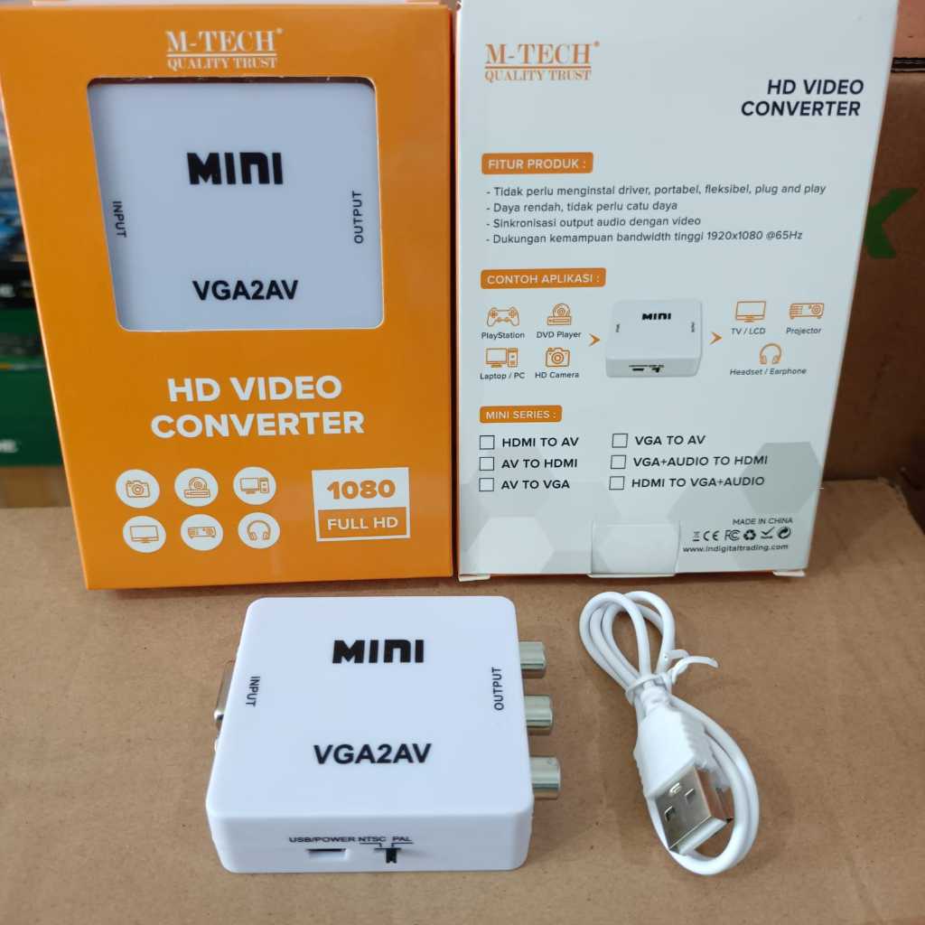Converter VGA to AV - VGA to RCA - Converter Adapter VGA to AV | Shopee Malaysia