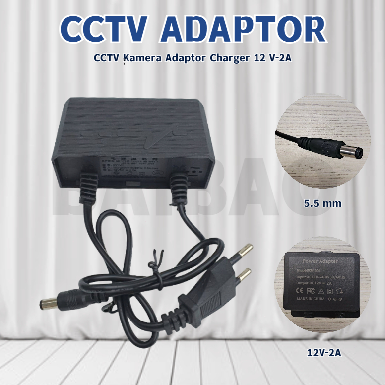 Baibao CCTV Camera Adapter Cable 12V 2A CCTV Adapter | Shopee Malaysia