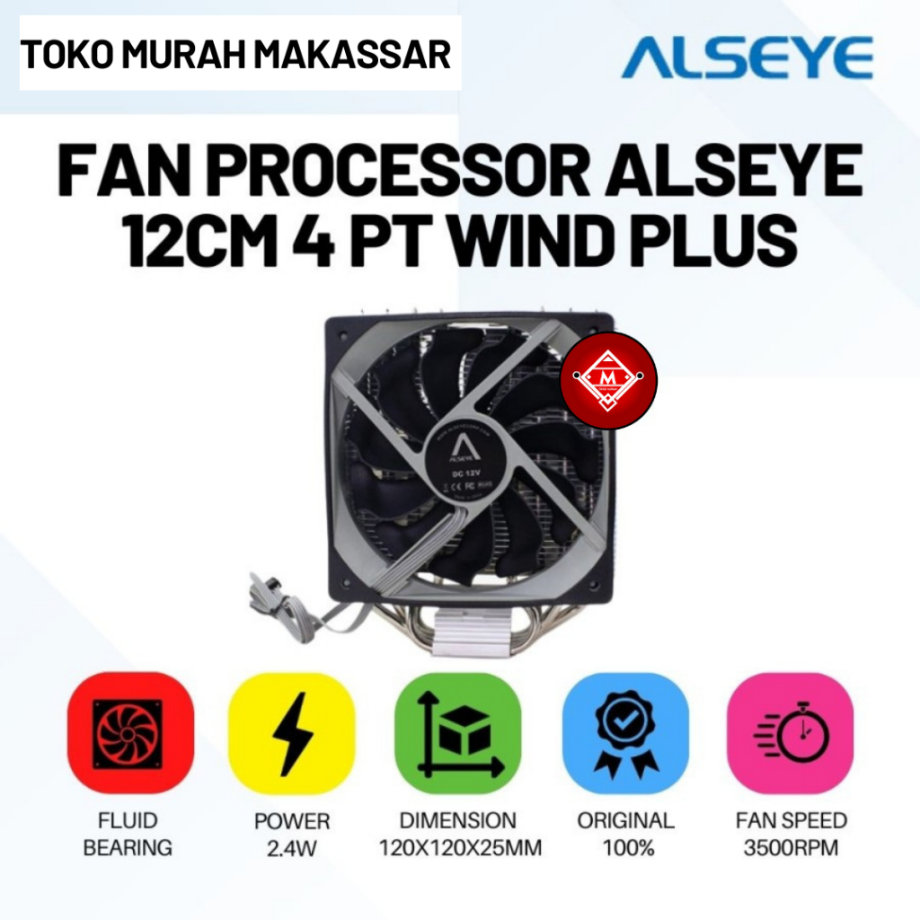 Fan PROCESSOR ALSEYE WIND PLUS 2X12CM FAN 4 COPPER PIPE / FAN CASE ...