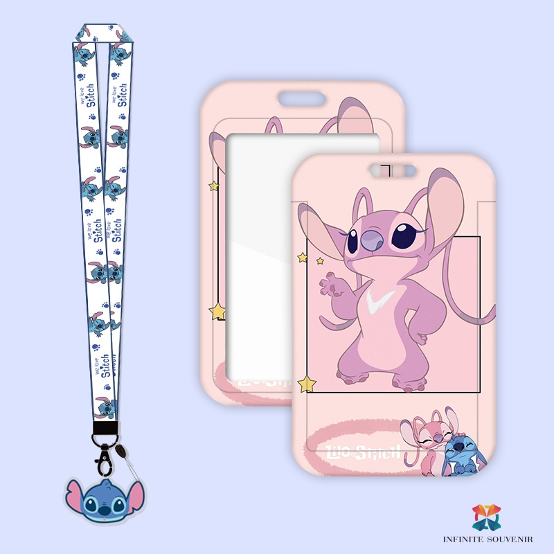 GANTUNGAN [N003] Stitch / Name Tag Card Holder Stitch Character Motif ...