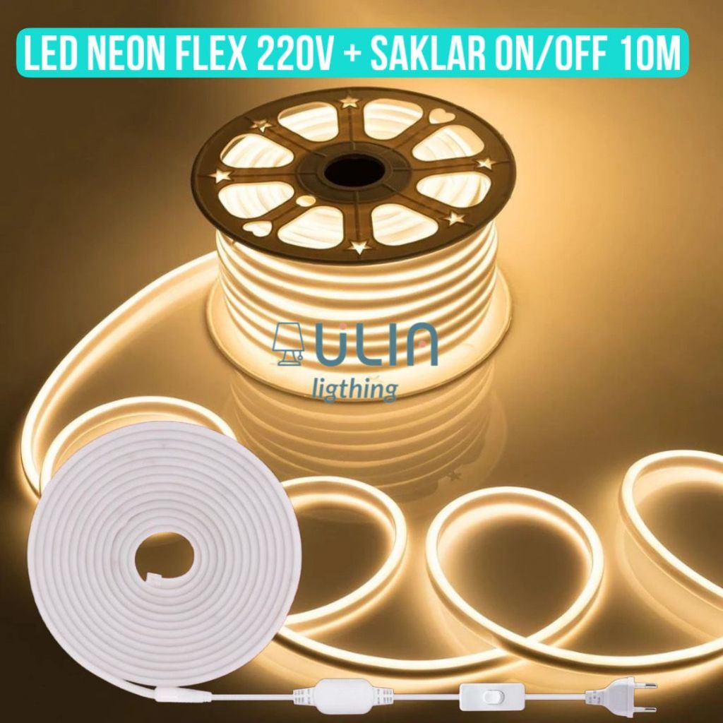 Led NEON FLEX 220V 6M 7M 8M 9M 10M ON/OFF SOCKET - HEARTBEAT ROOM ...