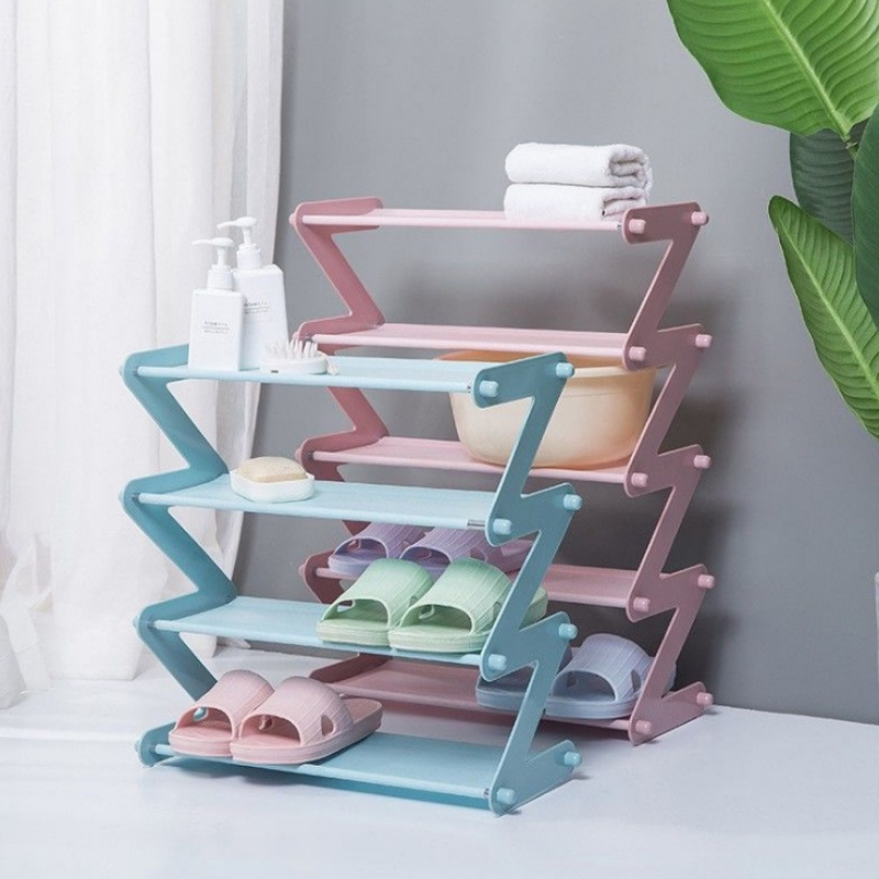 Zig Zag 4-story Shoe Rack/Easy Disassembly And Install Slipper Rack ...