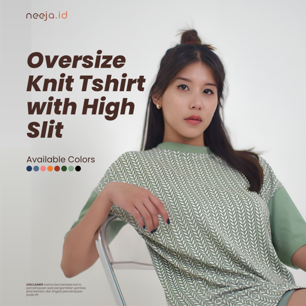 Neeja - Kaos Oversize Knit with High Slits | Shopee Malaysia