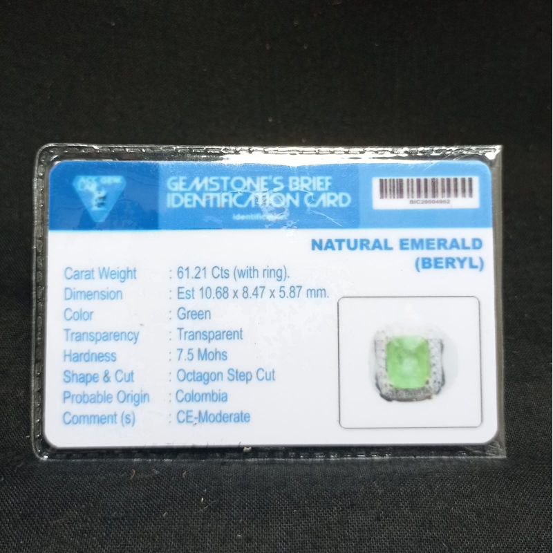 Colombia ZAMRUD STONE READY TO USE COMPLETE WITH LAB CERTIFICATE ...