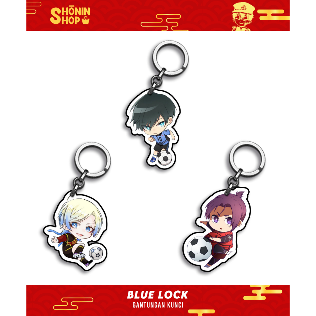 GANTUNGAN [Buy 3 Get 1 Free] Blue Lock Anime Keychain | Chibi Blue Lock ...