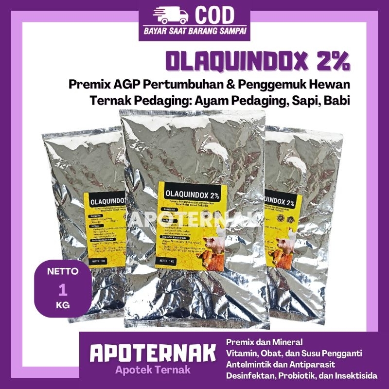Olaquindox 2% 1 KG - Premix AGP Broiler Chicken Broiler Layer Growth ...