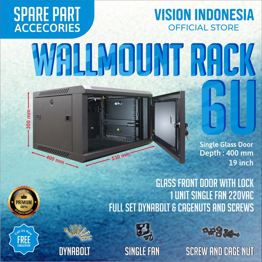 Wallmount Rackmount 6U, 6U Single Door Server Rack | Shopee Malaysia