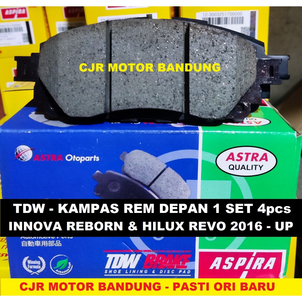 Tdw Front Brake Pad Front Brake Pad INNOVA REBORN HILUX REVO 2016 UP ...