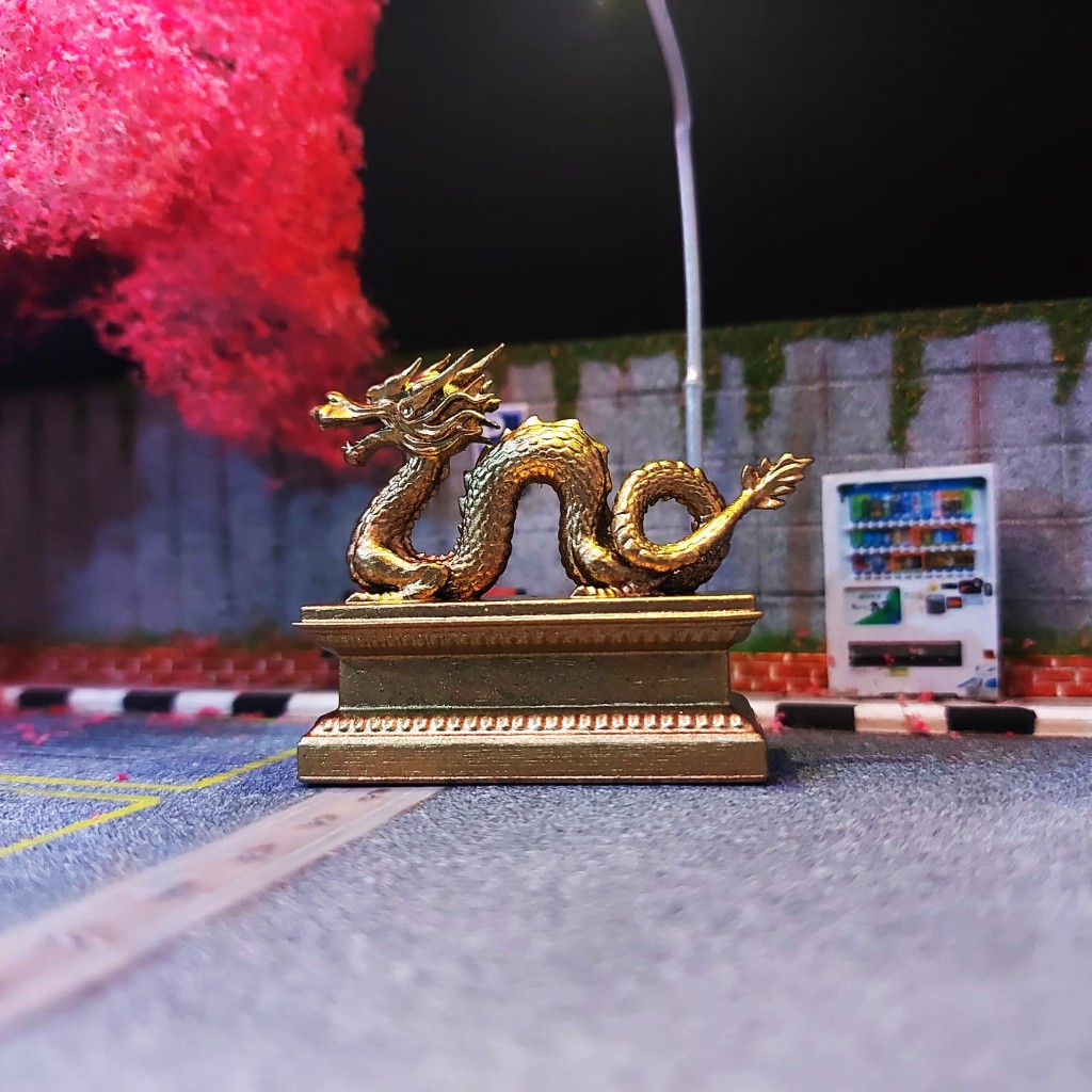 Hg Miniature Dragon Statue Gold Dragon Statue 1/64 Chinese New Year ...