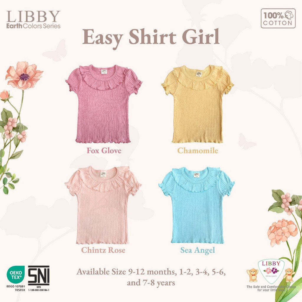 Libby Girls Tops Ruffle Plain T-Shirts Easy Shirt Girls Age 9-14 Years ...