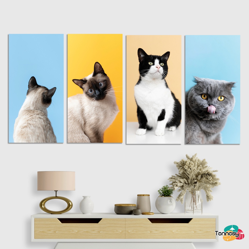 TENNESY Aesthetic Cat Wall Decoration 15x30CM Wall Decor Room Display ...