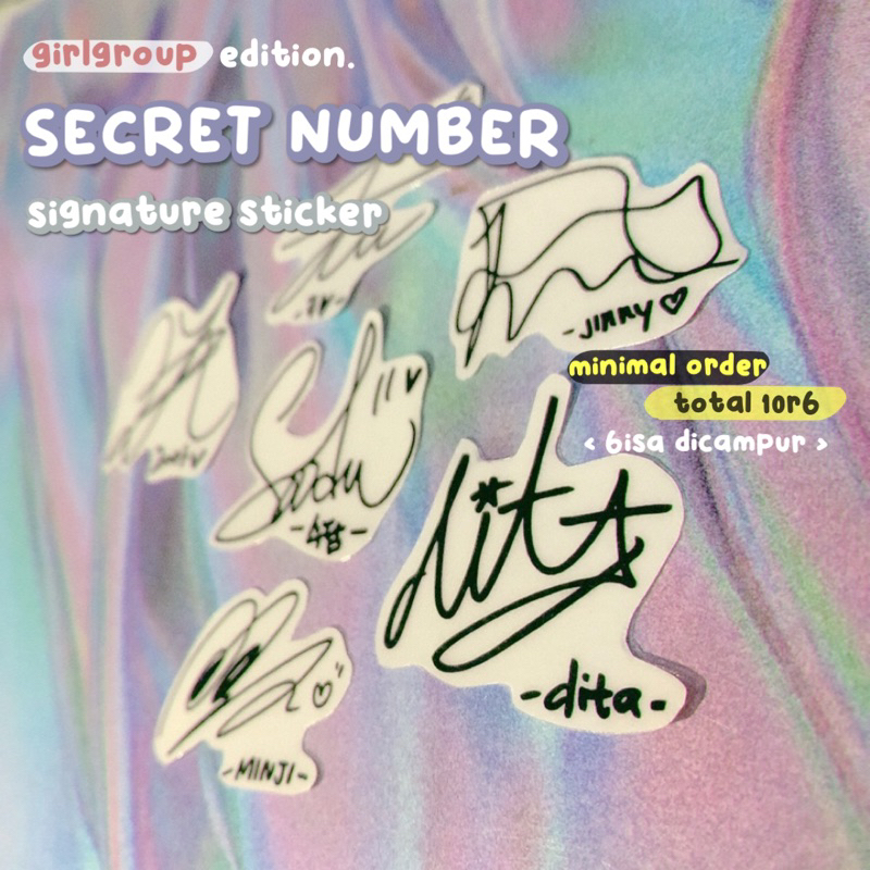 Secret number signature sticker Transparent sticker ttd signature kpop ...