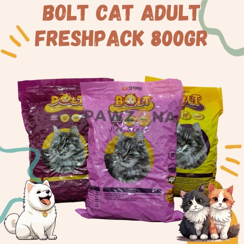 Bolt Cat Adult Tuna Salmon 800GR Cat Food - Pawzona | Shopee Malaysia