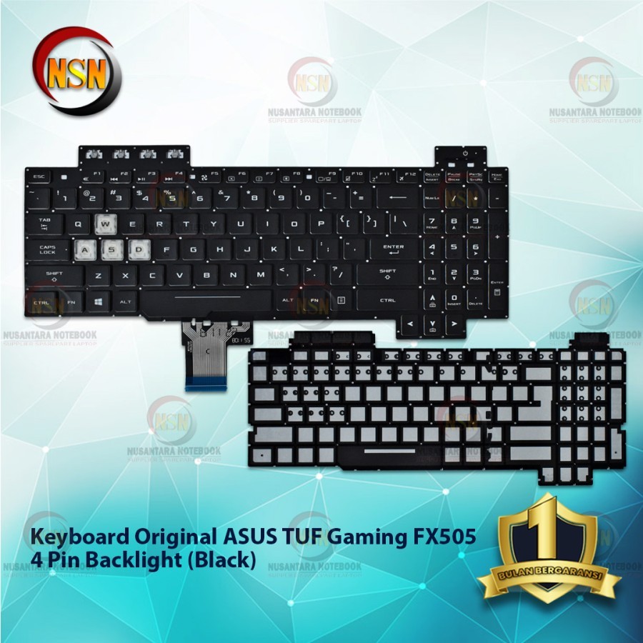 Original Laptop Keyboard for ASUS TUF Gaming FX505 4 Pin Backlight ...