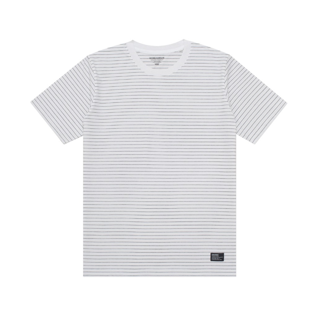 Screamous Kaos T-Shirt Stripe - T SHIRT WEEZER WHITE-BLACK baju t shirt ...