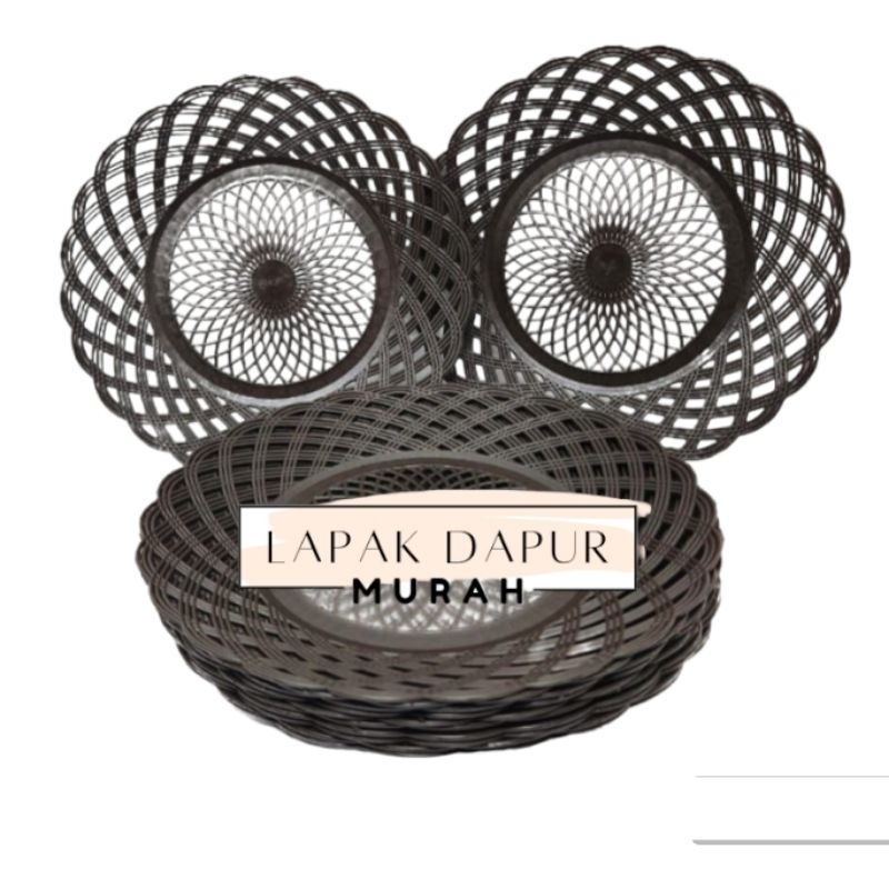 Plastic Woven Rattan Plate/Chicken Plate 24Cm | Shopee Malaysia