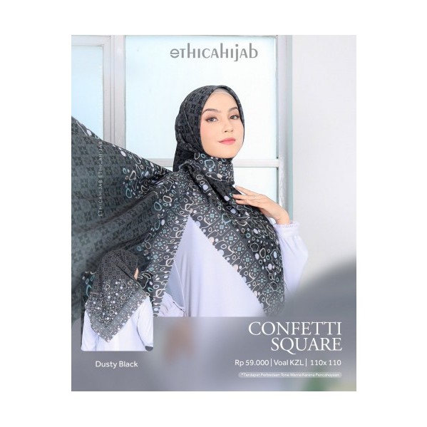 Ethica CONFETTI SQUARE RECTANGULAR HIJAB | Shopee Malaysia