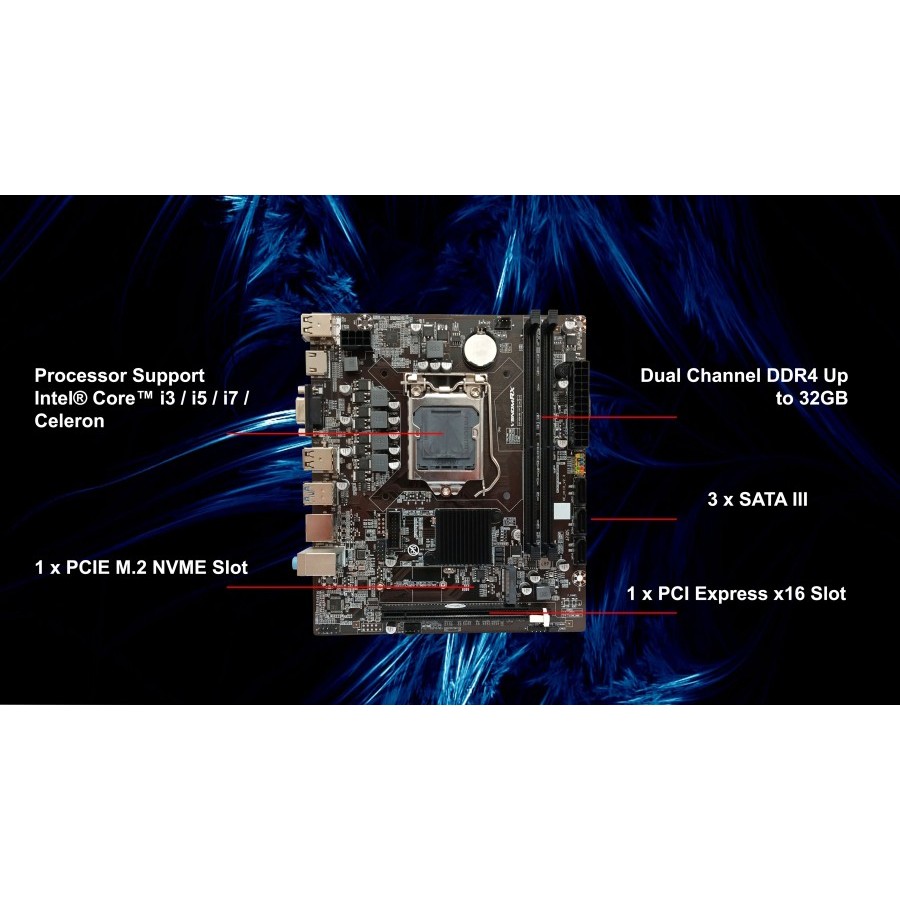 Venomrx H110 1151 DDR4 LGA SOCKET 1151 Motherboard with NVME | Shopee ...