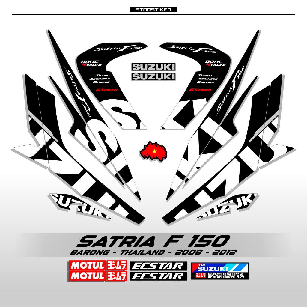 Striping Satria F150 Motif 2/2008/2012/Lis/Les/Stock Decal/Suzuki ...
