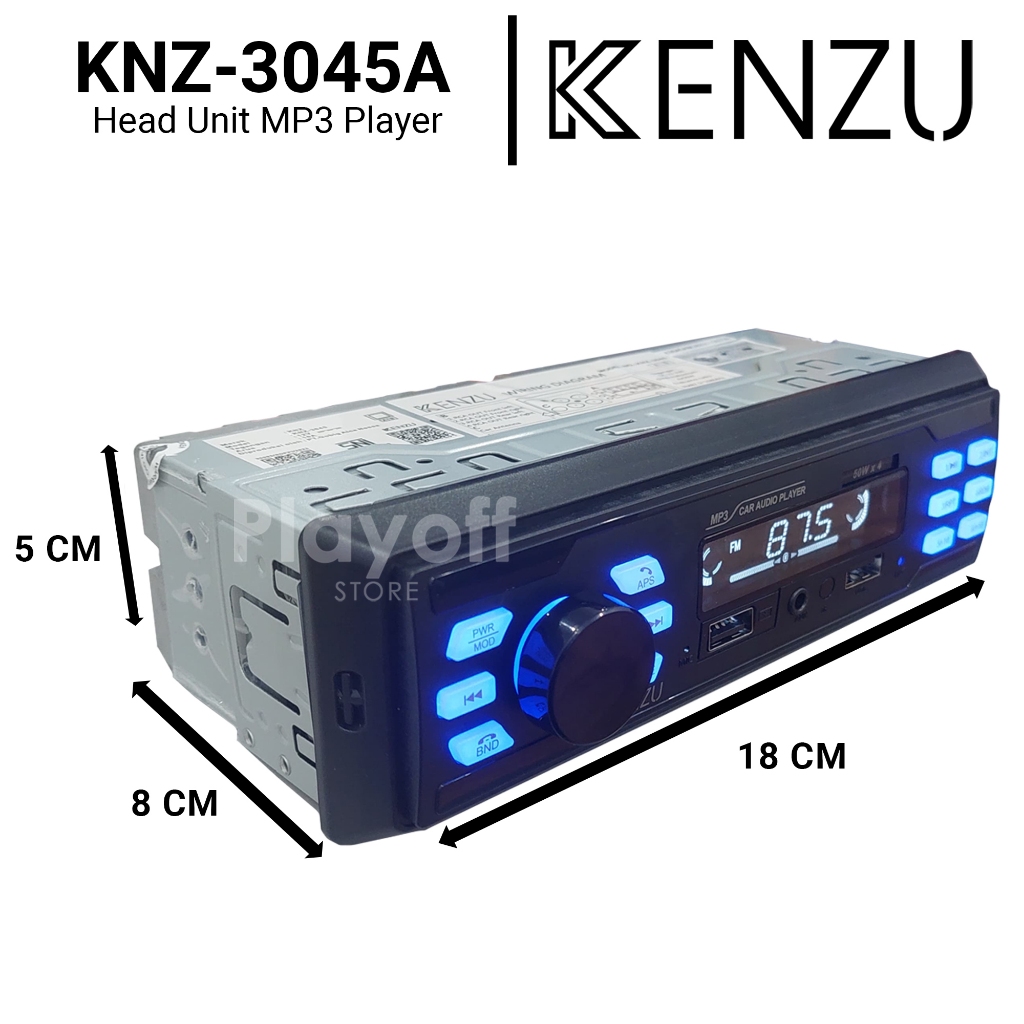 Kenzu Head Unit Single Din MP3 Player Bluetooth USB High Power Car Tape ...