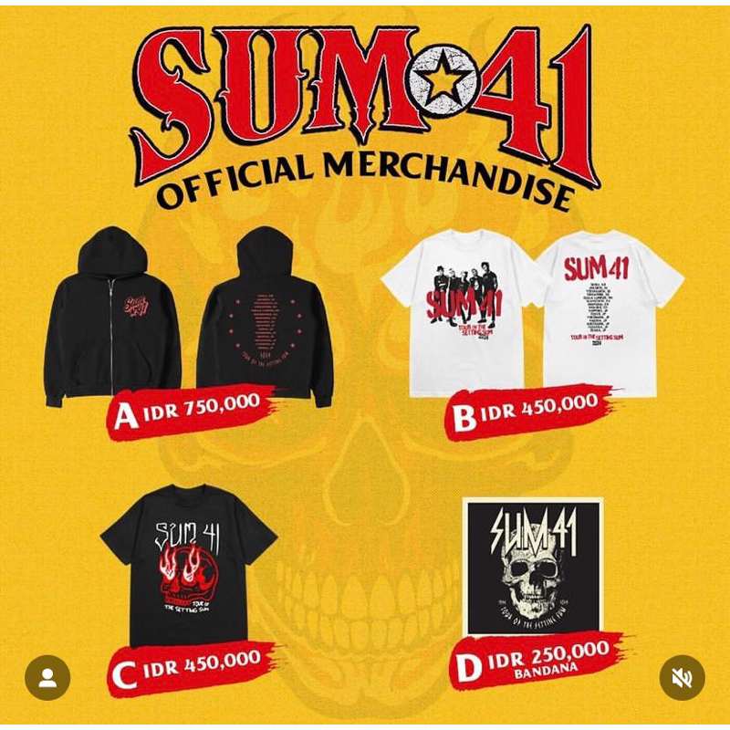 Sum 41 TOUR 2024 OFFICIAL MERCHANDISE | Shopee Malaysia