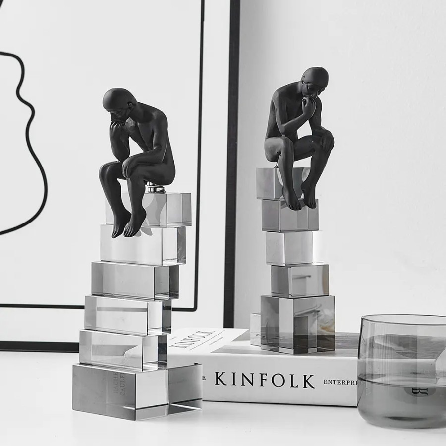 Unique Display of Thinking Man / Thinking On Stairs Sculpture 2569 ...
