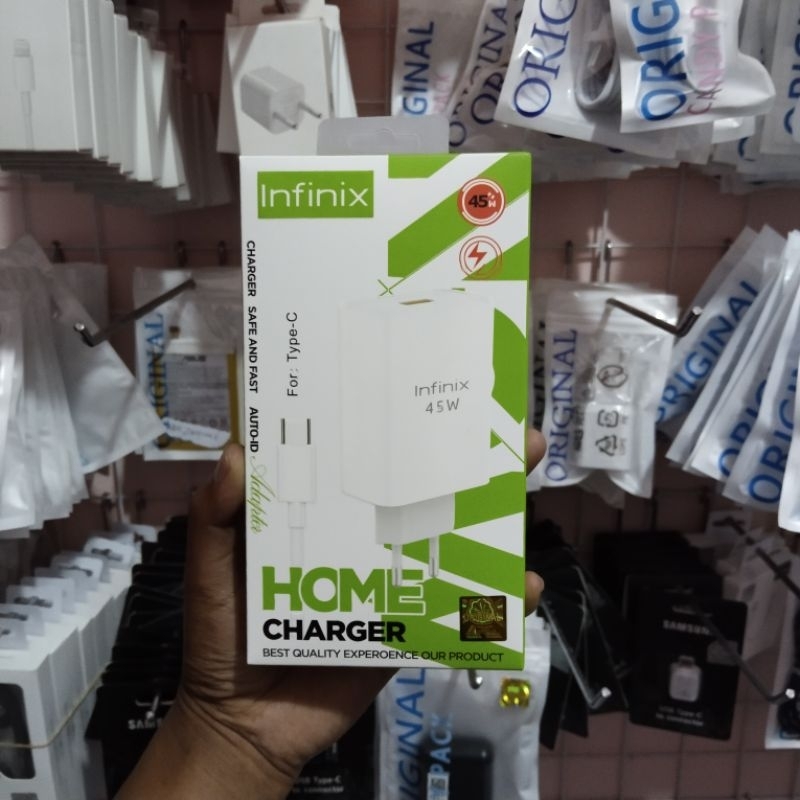 Charger INFINIX SUPER FAST CHARGING TURBO CHARGE 45watt USB TYPE C ORI ...