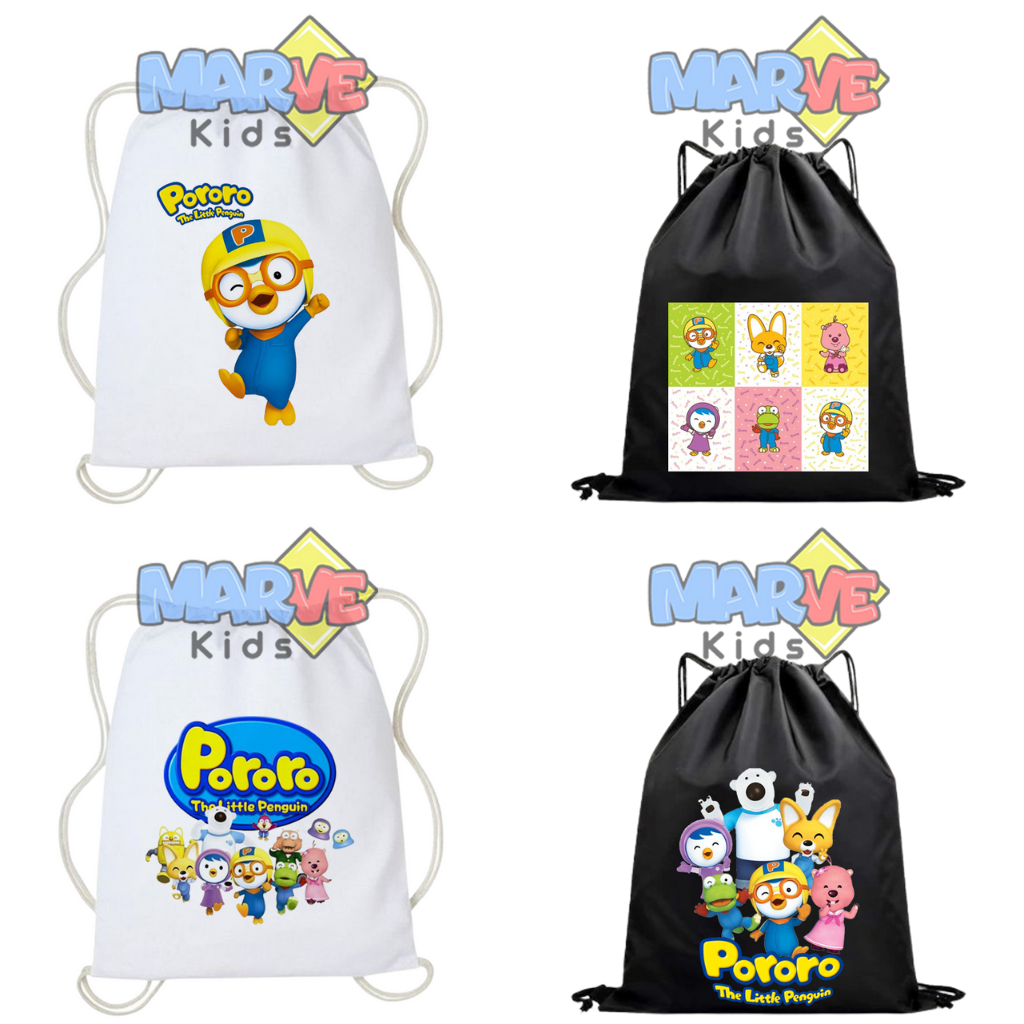 Drawstring Bag Goodie Bag Pororo Birthday Souvenir Backpack Gift Paper ...