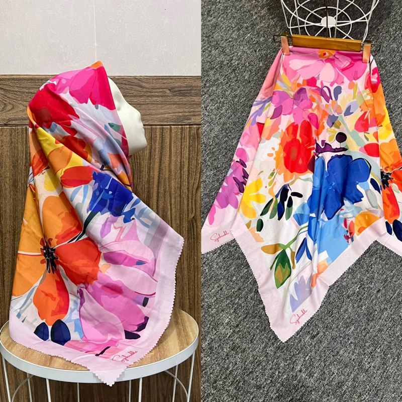Hijab Tiedye ADELINE Flower RAINBOW MOTIF by Syahirable/HIJAB Dannis ...