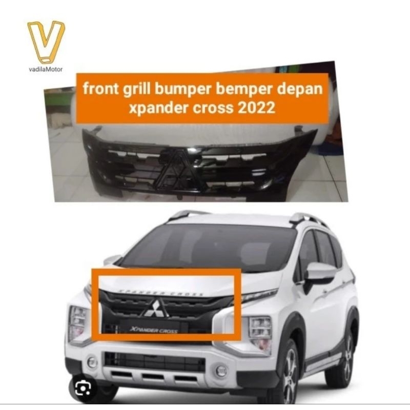 HITAM Xpander cross Front bumper grill 2021-2022 glossy Black glossy ...