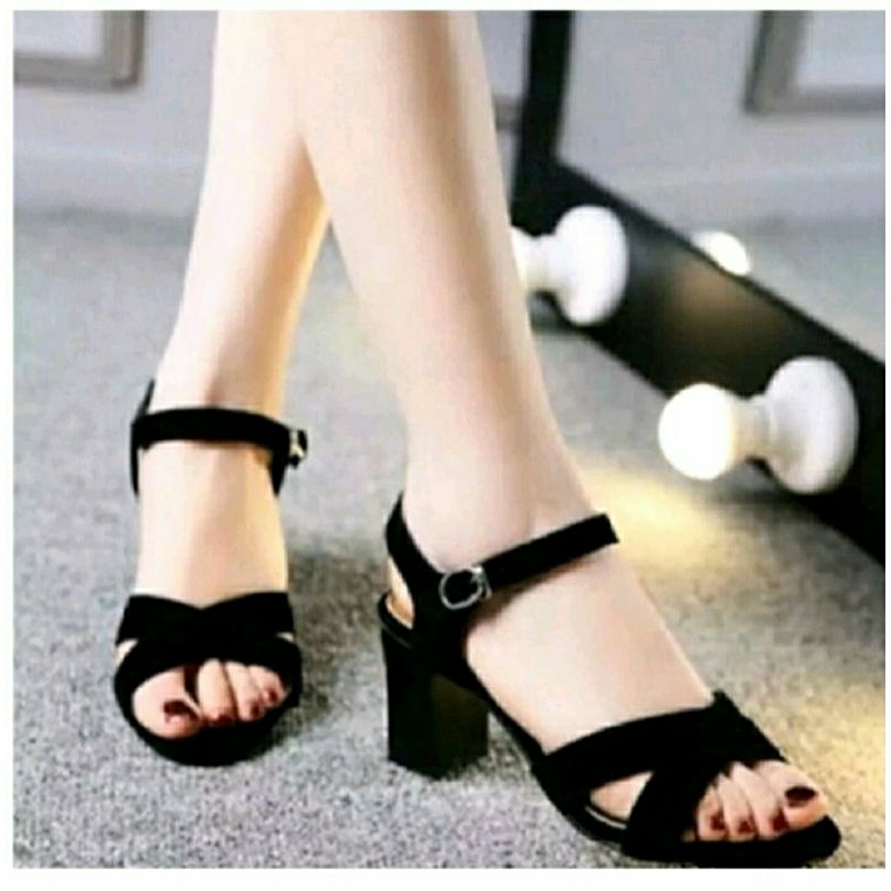 Women's hell sandals with 5cm cross heel | Shopee Malaysia