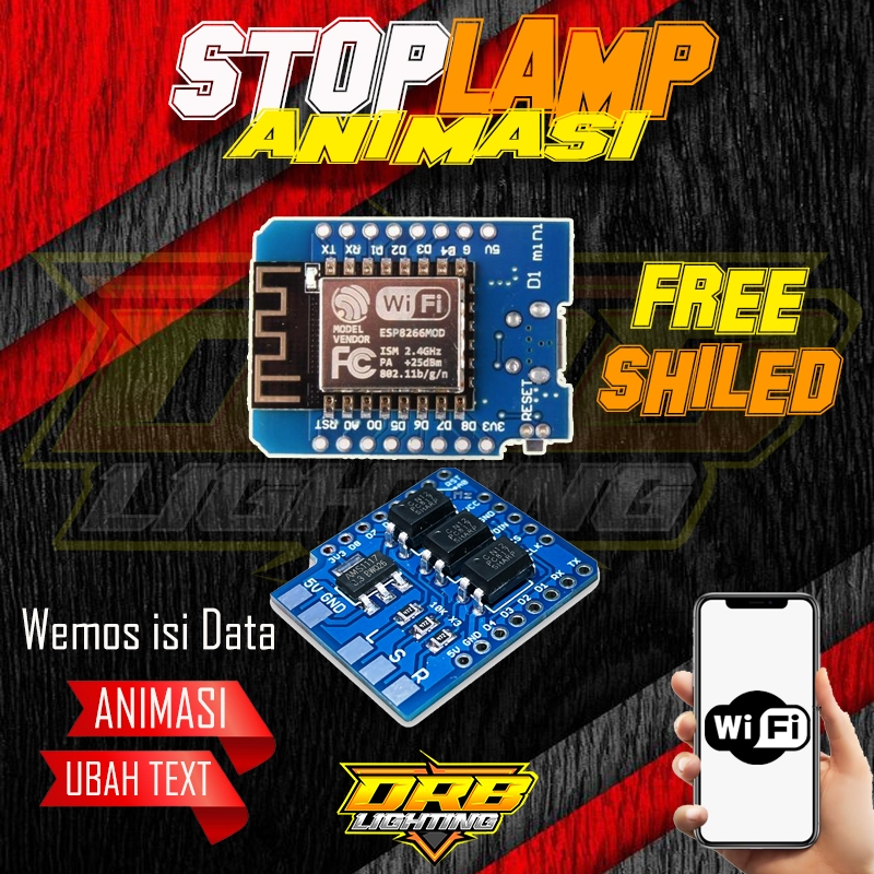 Wemos Stoplamp Running Text 41 Animation Free Shiled Stoplamp Wemos