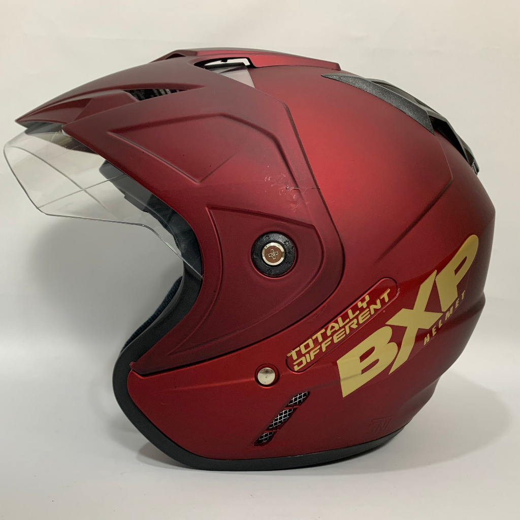 MERAH Helmet GL Red Doff Plain 1 Glass - Helmet SNI - Helmet Adult ...