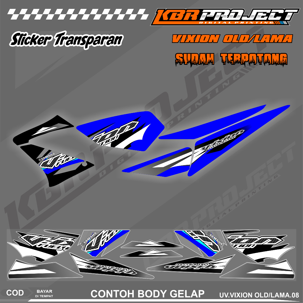 Vixion OLD Transparent STRIPING Sticker PREMIUM Cool Motorcycle Trim ...
