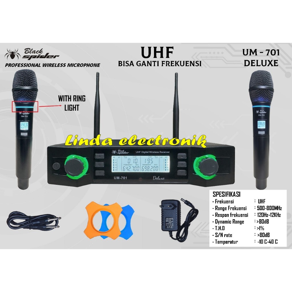 Blackspider WIRELESS MIC UM 701 / UM701 DELUXE ORIGINAL BLACK SPIDER | Shopee Malaysia